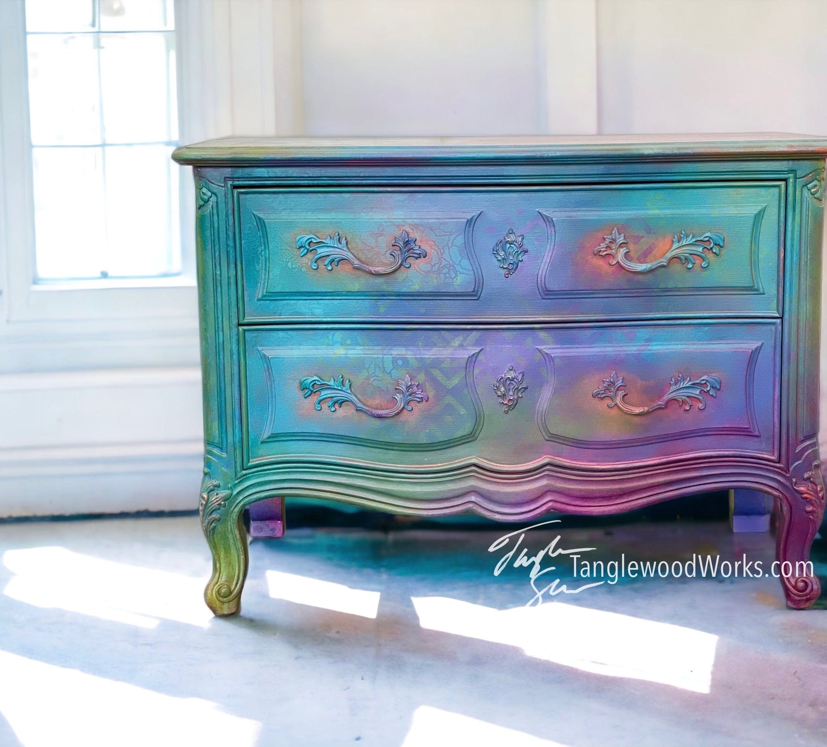 Custom Hand Painted Nightstand – Tanglewood Works